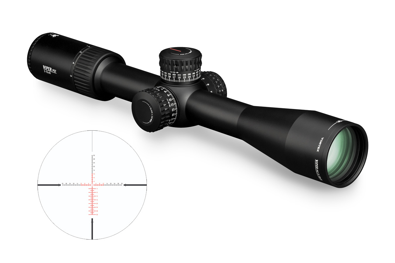 Vortex Viper PST Gen II 3-15X44mm Riflescope with SFP EBR-4 MOA Reticle ...