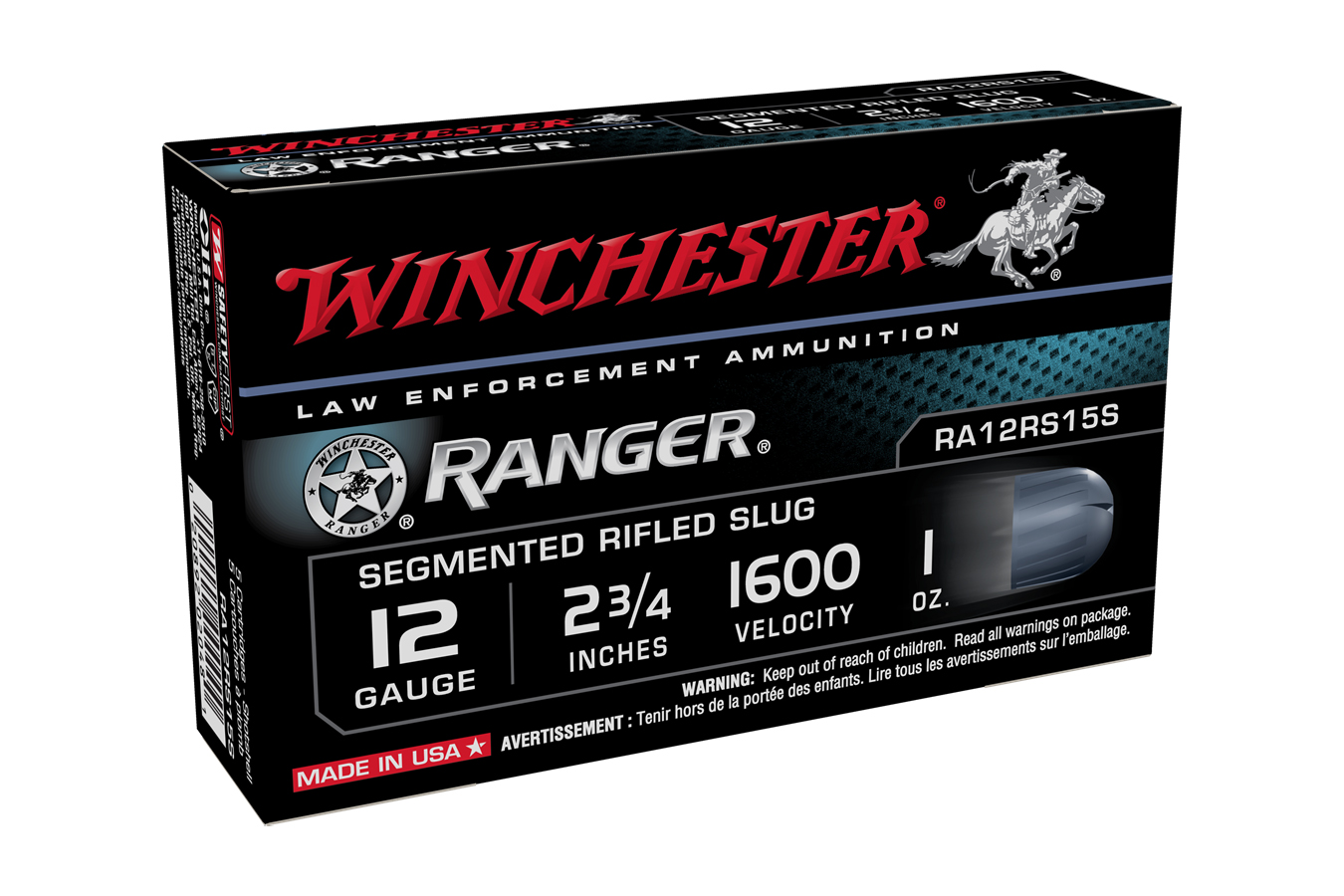 Winchester RA12RS15S TRADE 12 Gauge 2.75 Inch Segmented Rifle Slug ...