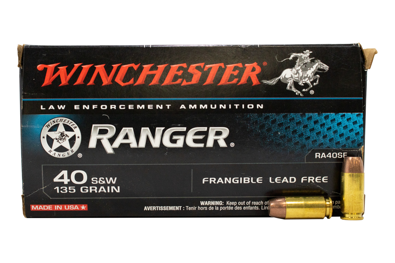 Winchester RA40SF 40 S&W 135 gr Frangible SF Ranger Trade Ammo 50/Box ...