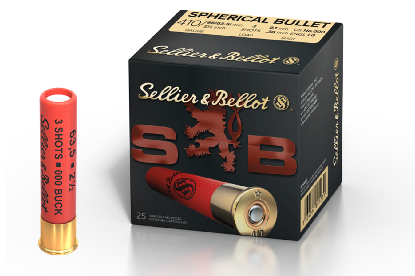 Sellier And Bellot SB410A 410 Bore 2 1/2 Inch 3-Pellet 000 Buckshot 25 ...