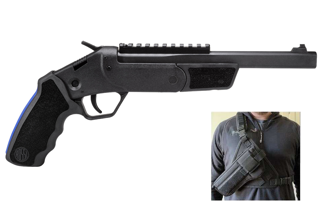 Rossi Brawler 45 Colt / 410 Bore Black Single-Shot Handgun with Chest ...