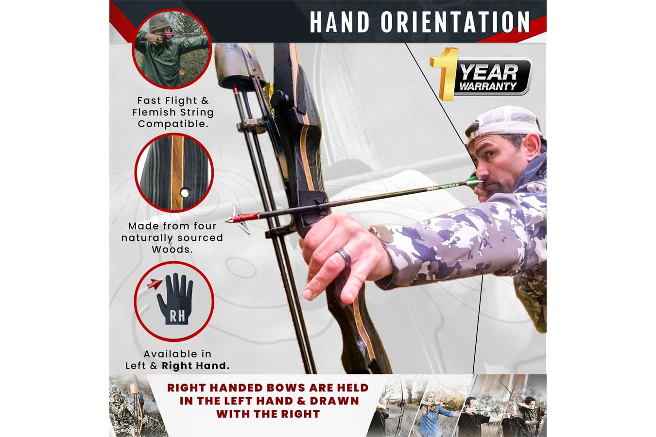 Southwest Archery 64` Ghost Takedown Longbow - 50 LB Draw | Sportsman's ...