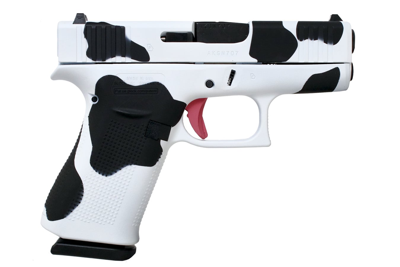 Glock 43X 9mm Pistol with Cow Print Cerakote Finish and Pink Trigger ...