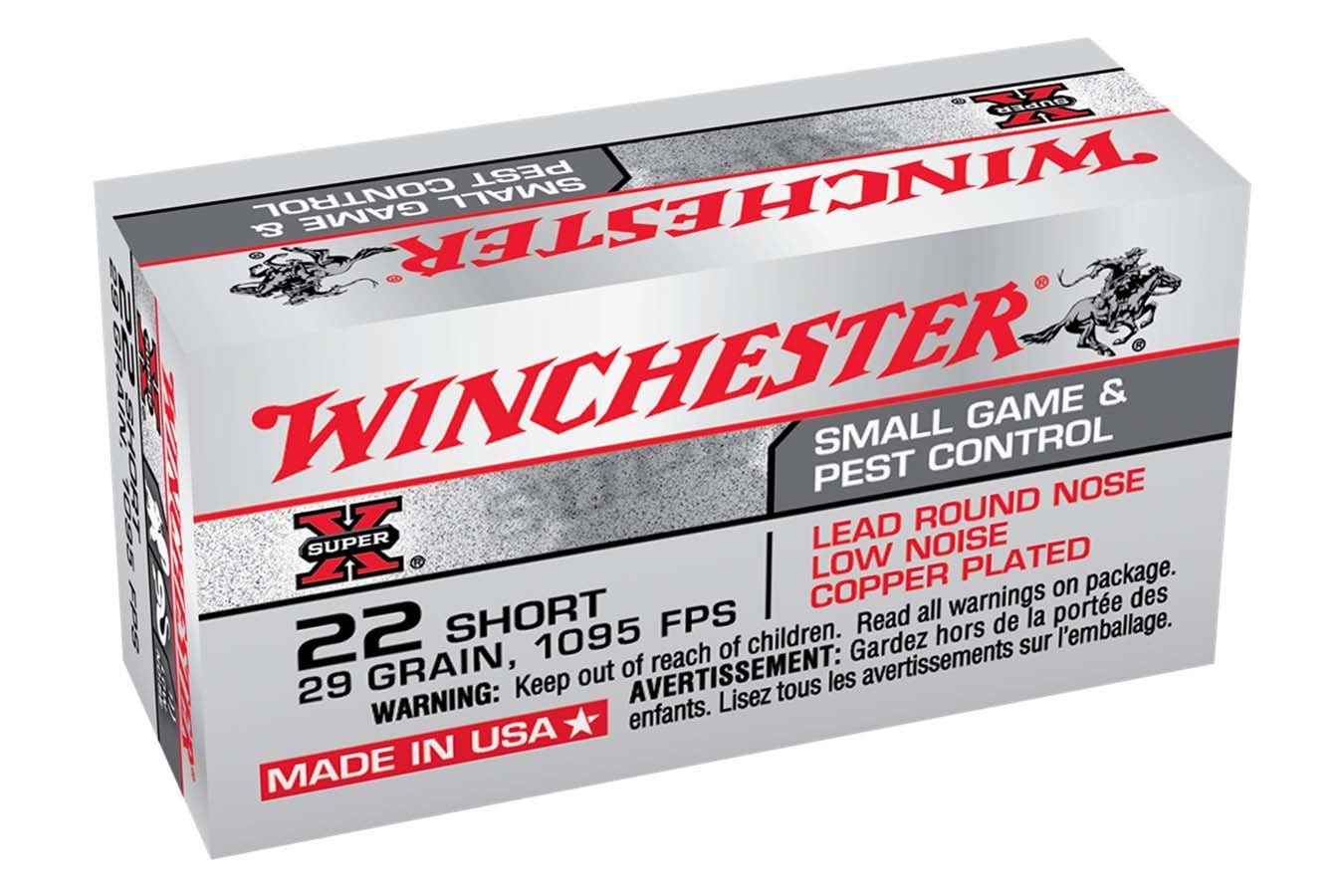 Winchester X22S 22 Short 29 gr Copper Plated LRN Low Noise Super-X 50 ...