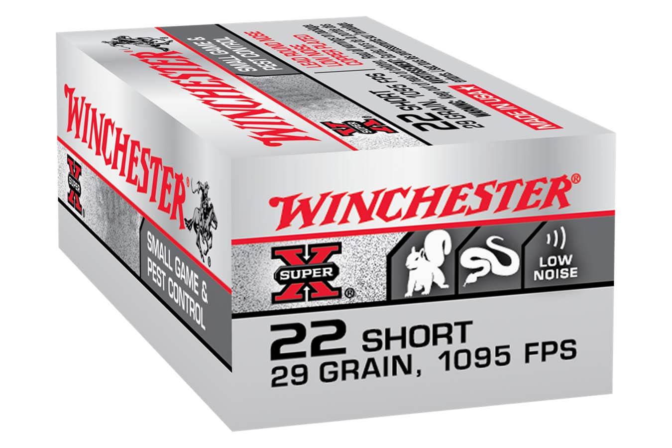 Winchester X22S 22 Short 29 gr Copper Plated LRN Low Noise Super-X 50 ...