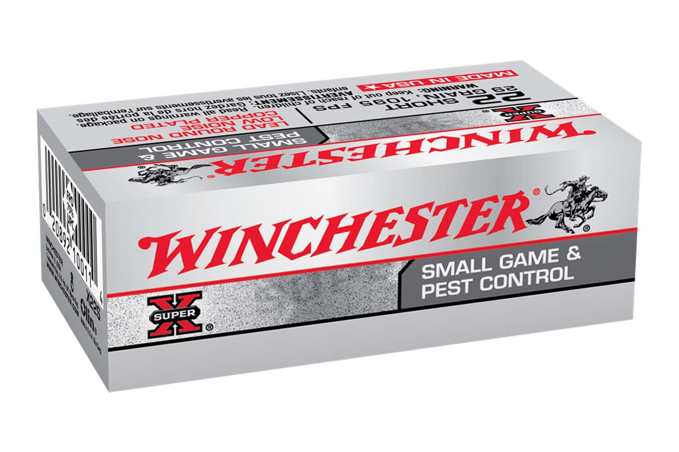 Winchester X22S 22 Short 29 gr Copper Plated LRN Low Noise Super-X 50 ...