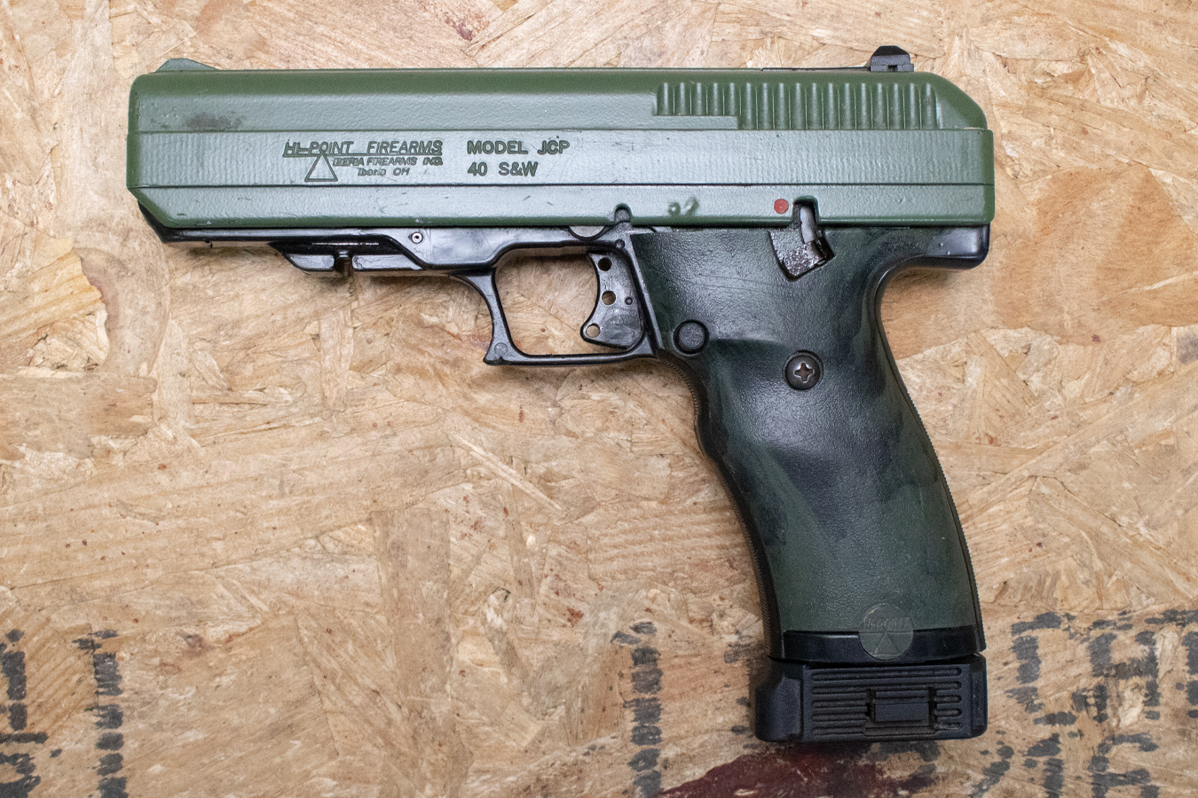 Hi Point JCP 40 S&W Police Trade-In Pistol with Green Finish ...