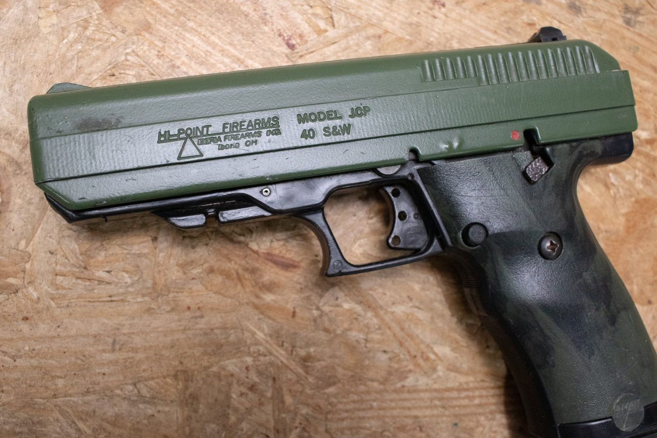 Hi Point JCP 40 S&W Police Trade-In Pistol with Green Finish | Sportsman's Outdoor Superstore
