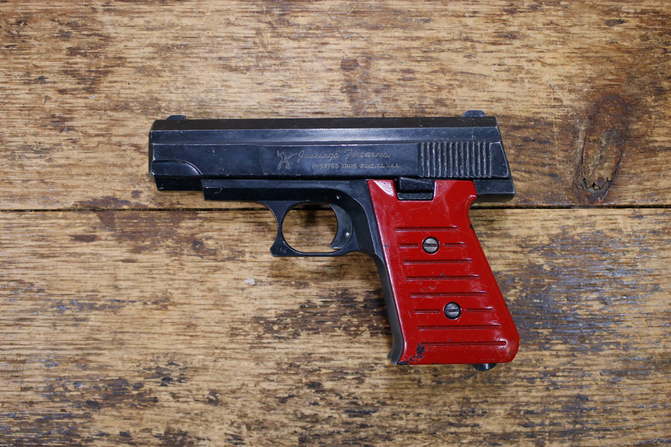 Bryco 59 9mm Police Trade-In Pistol with Red Grips (Magazine Not ...